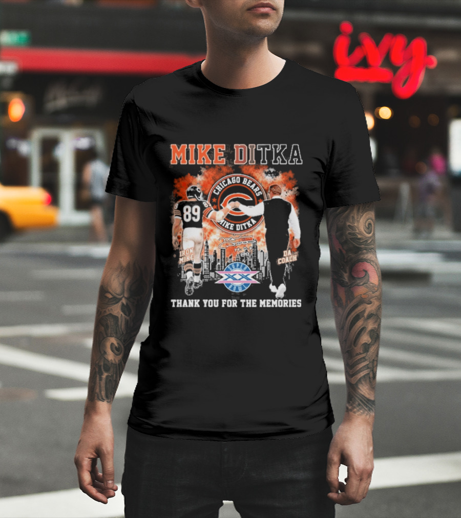 Mike Ditka Iron Mike Da Coach Super Bowl Fist Bump Thank You For The Memories T-Shirt