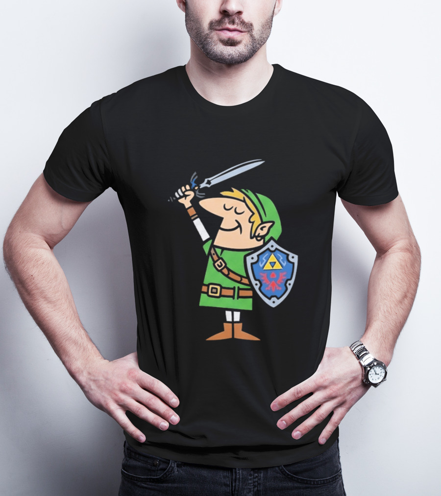 Little Caesars Link Green Zelda Shield Sword T-Shirt