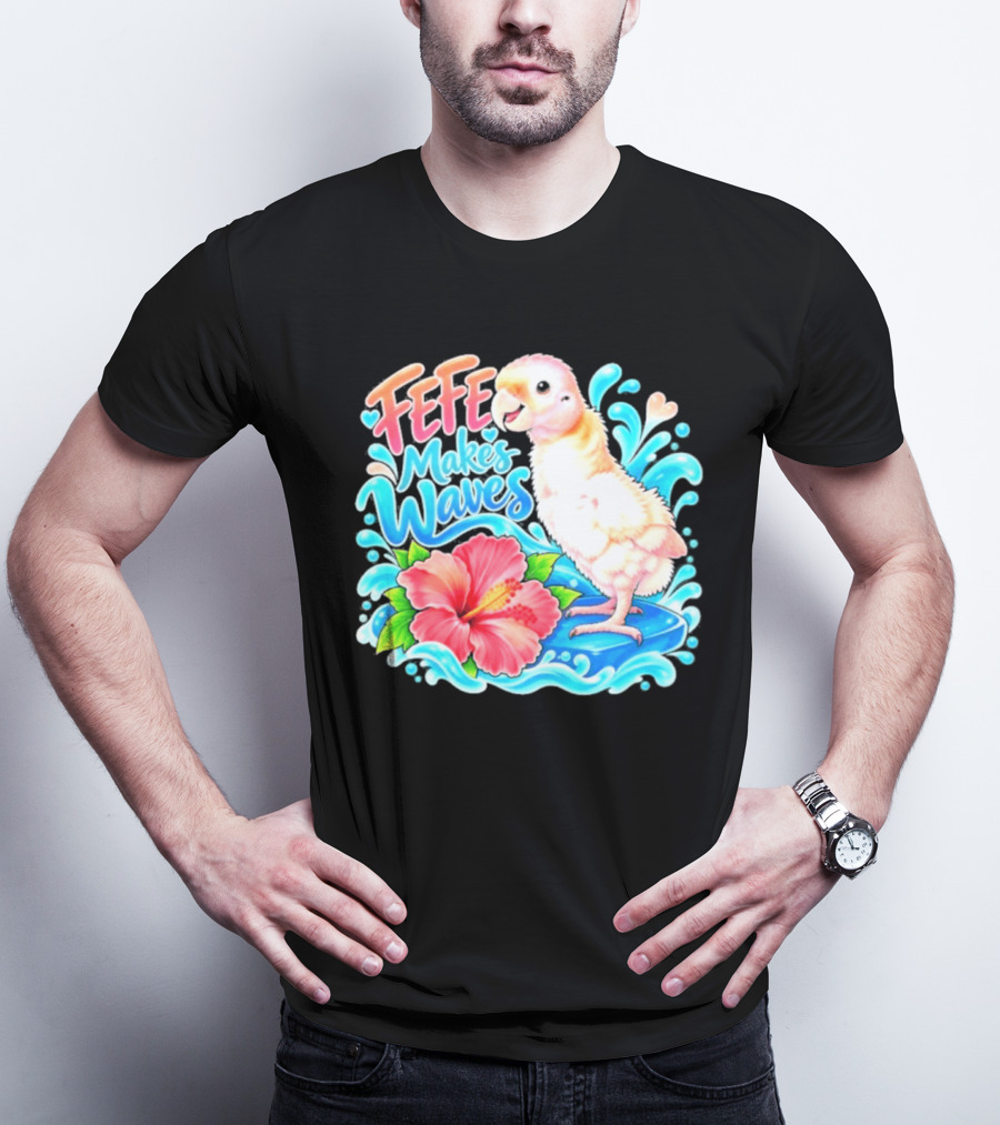 FeFe Makes Waves Parrot Hibiscus Splash Fundraiser T-Shirt