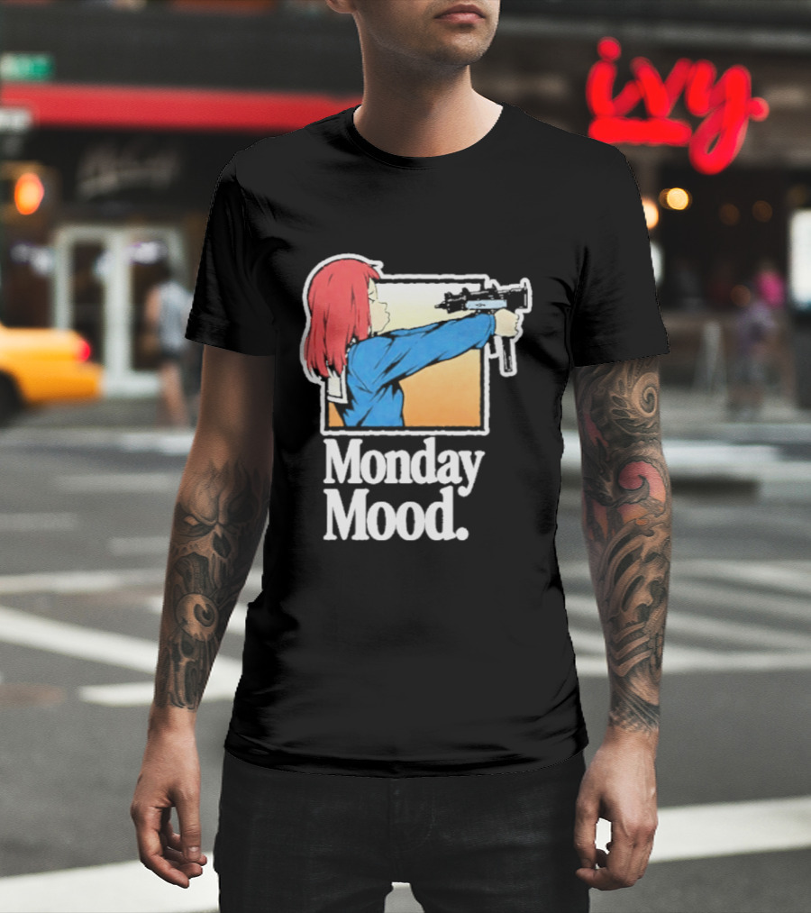 Mamimi Samejima Fooly Cooly Monday Mood Anime Gun Playful Vibe T-Shirt