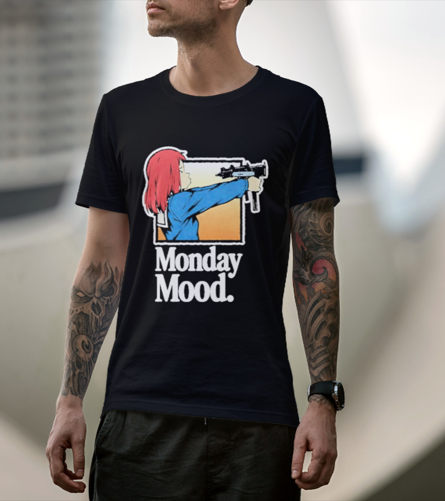 Mamimi Samejima Fooly Cooly Monday Mood Anime Gun Playful Vibe T-Shirt