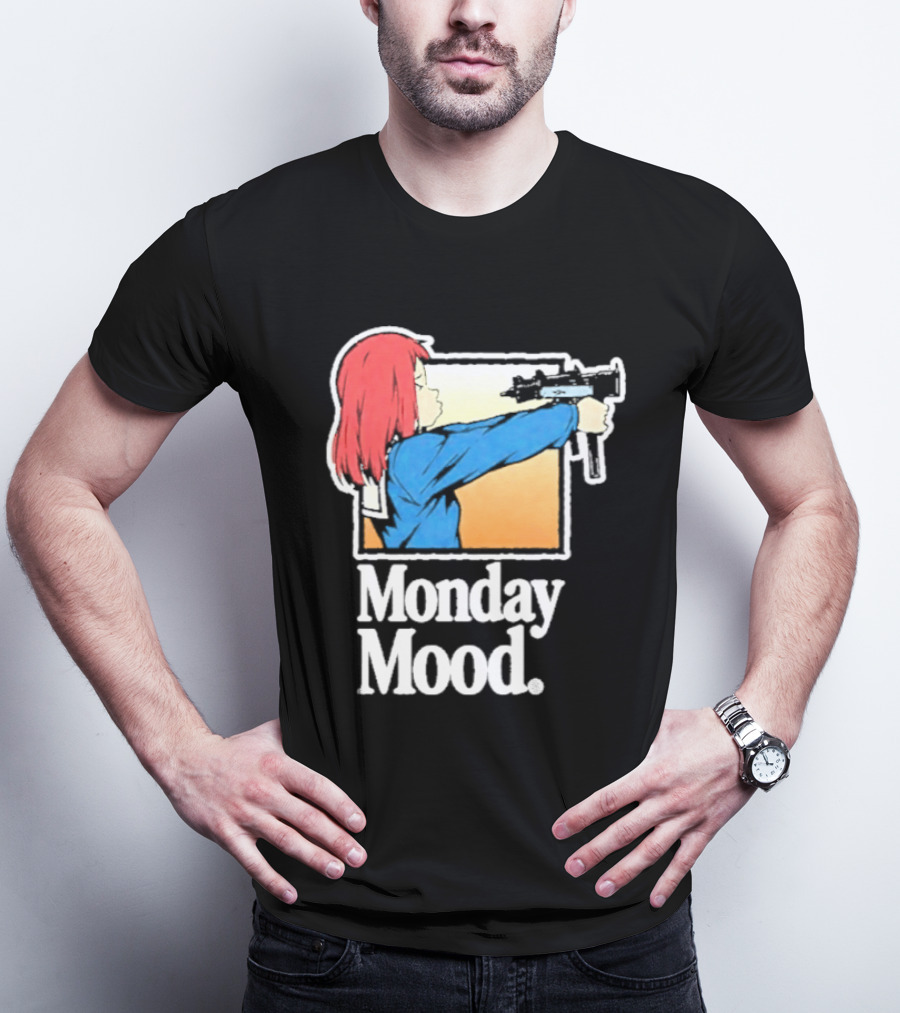 Mamimi Samejima Fooly Cooly Monday Mood Anime Gun Playful Vibe T-Shirt