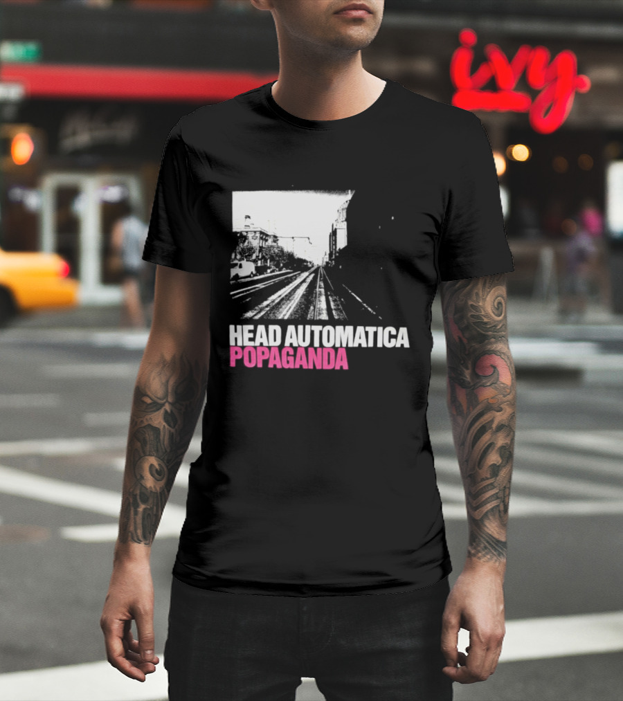 Head Automatica Popaganda Train Tracks Art Daryl Palumbo T-Shirt