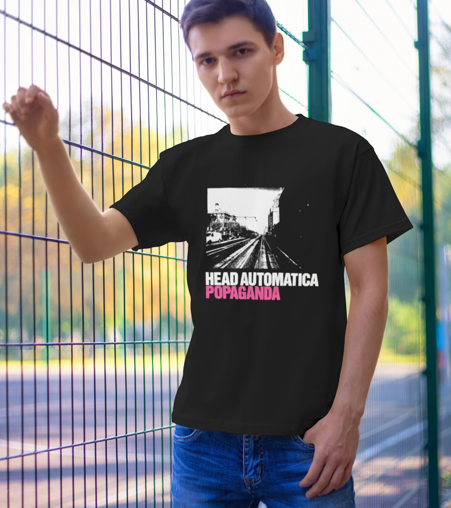 Head Automatica Popaganda Train Tracks Art Daryl Palumbo T-Shirt