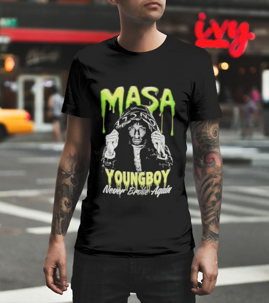 Masa Youngboy Never Broke Again Green Drip T-Shirt