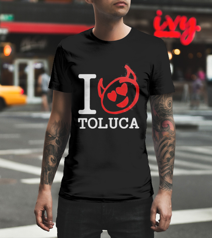 I Love Toluca FC Heart Eyes Devil Emoticon T-Shirt