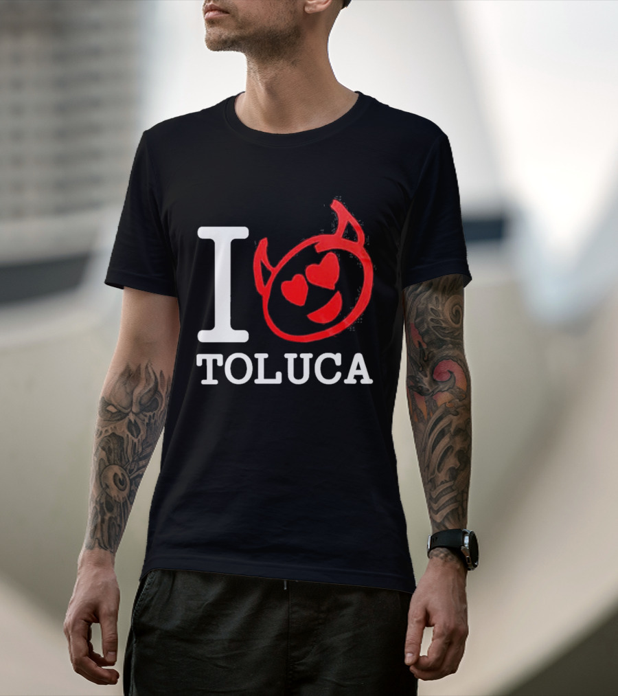 I Love Toluca FC Heart Eyes Devil Emoticon T-Shirt