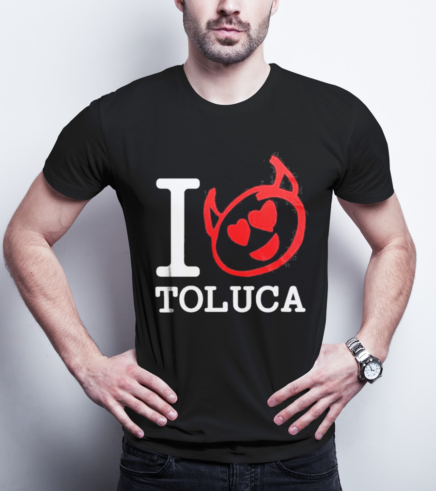 I Love Toluca FC Heart Eyes Devil Emoticon T-Shirt