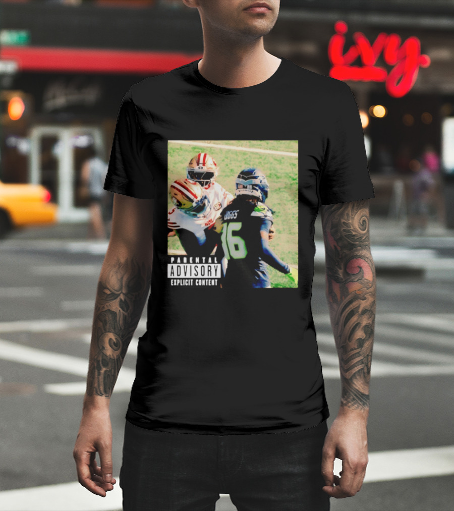 Parental Advisory Explicit Content Mike Evans Vs Trevon Diggs Football Meme T-Shirt