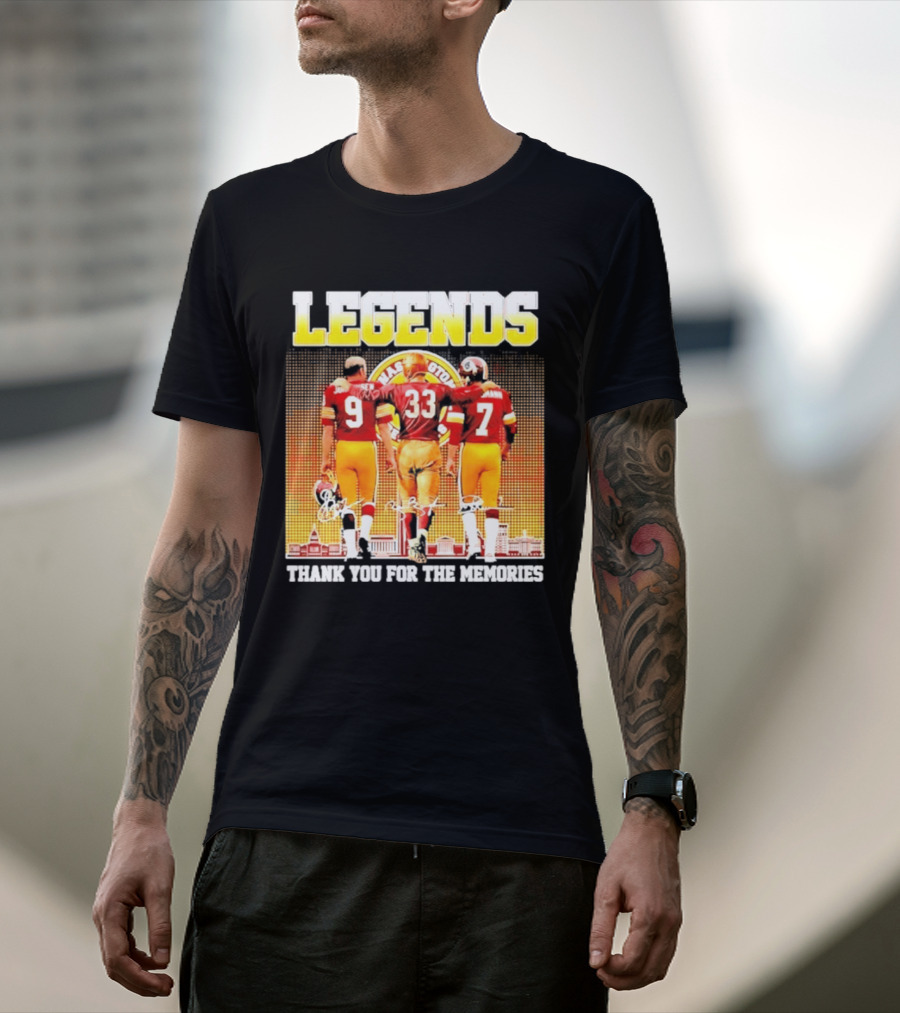 Washington Commanders Legends Thank You For The Memories Skyline Signatures T-Shirt