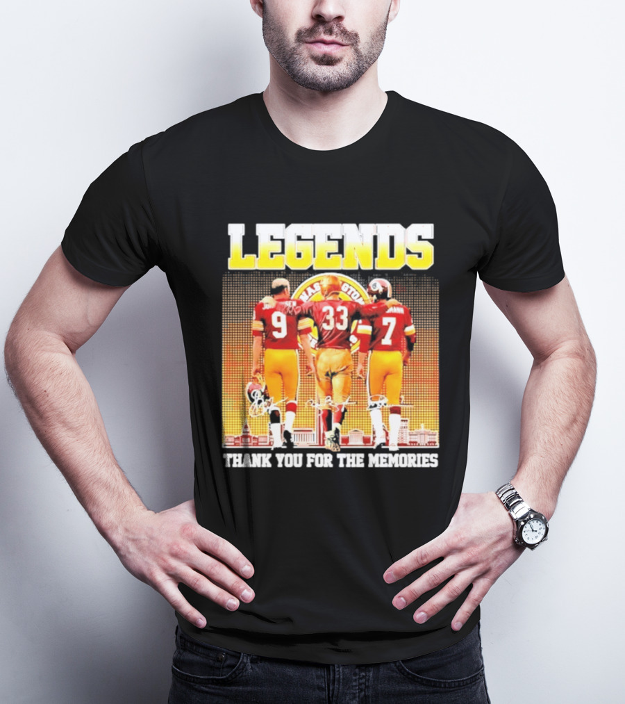 Washington Commanders Legends Thank You For The Memories Skyline Signatures T-Shirt