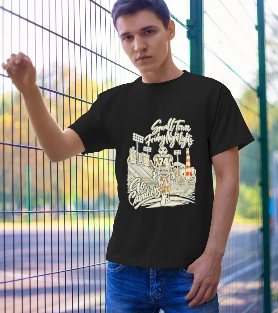 Sanyang 74 Small Town Friday Night Lights Go Cavaliers Football Cleveland T-Shirt
