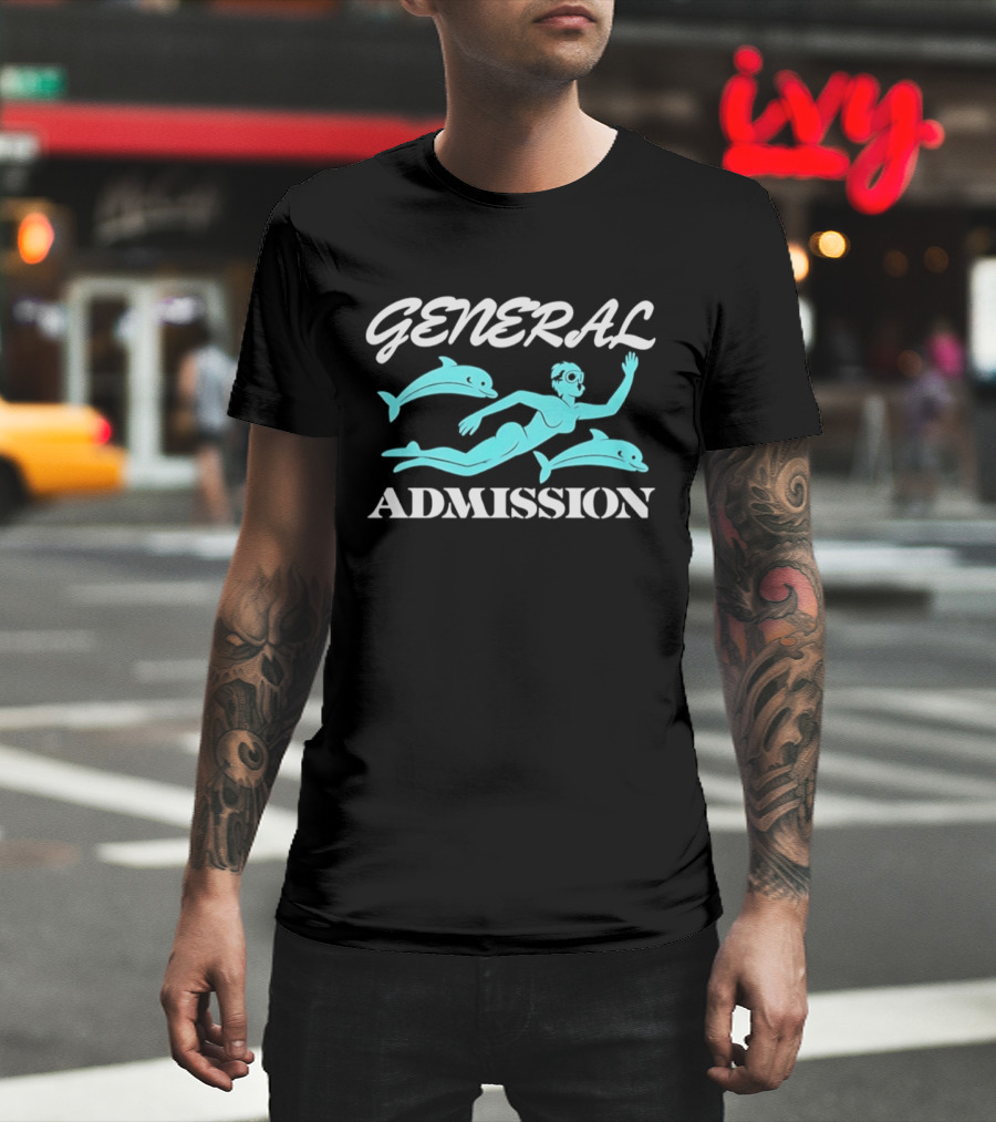 GENERAL ADMISSION Theo James Dolphin Swimming T-Shirt