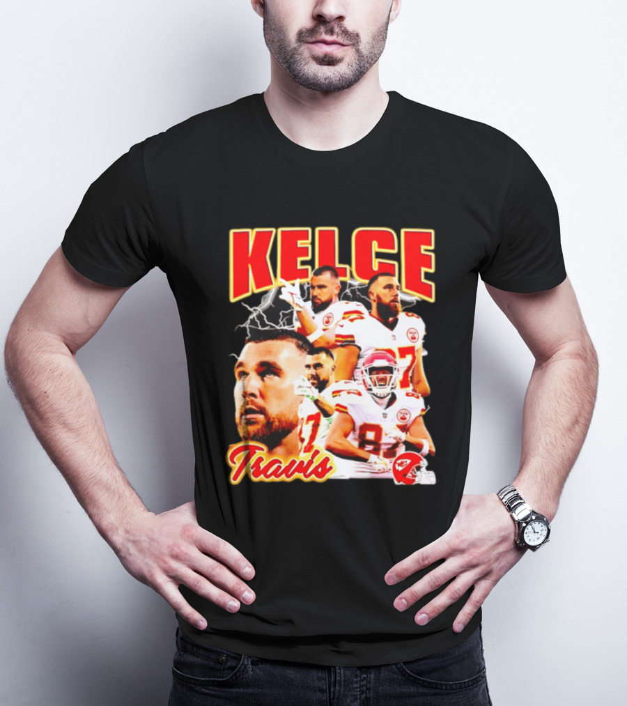 Travis Kelce Kansas City Chiefs Football 90s Bootleg Retro Style Chiefs Football Kelce 87 T-Shirt