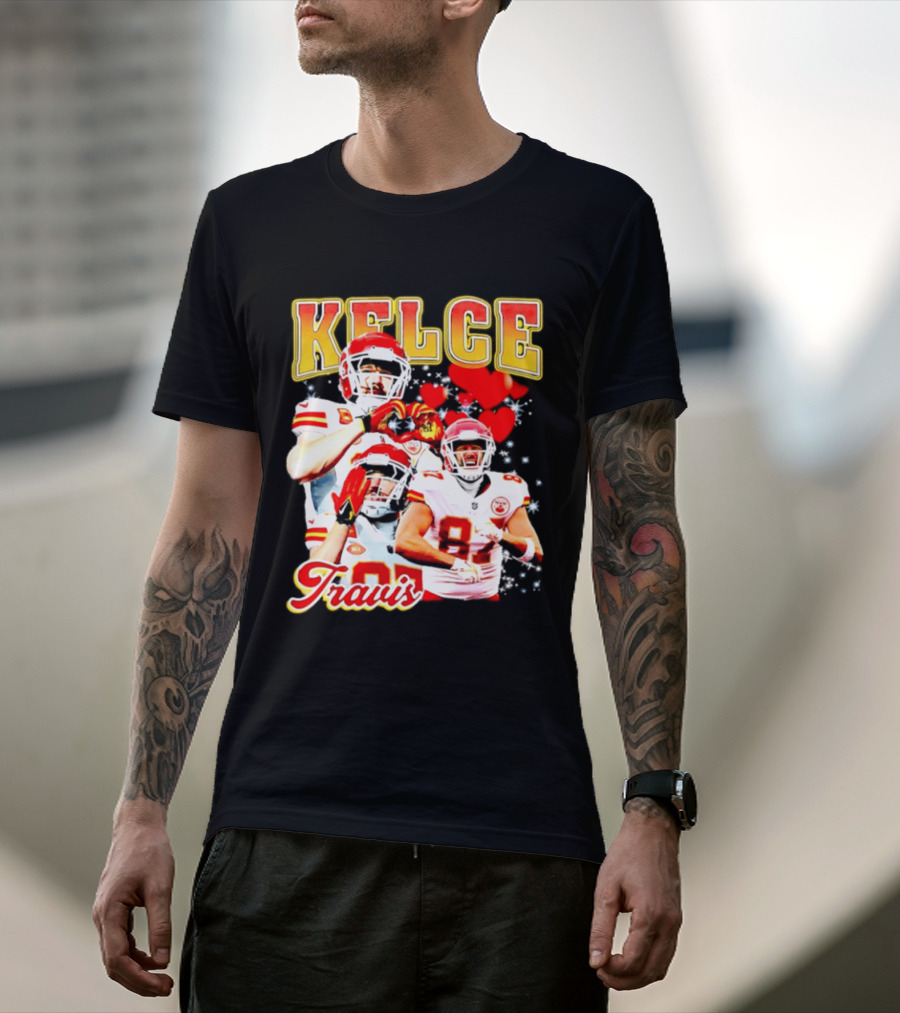 Travis Kelce Kansas City Chiefs Hand Heart Kelce 87 T-Shirt