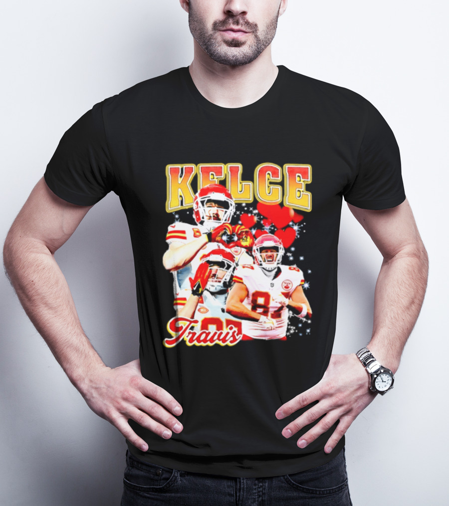 Travis Kelce Kansas City Chiefs Hand Heart Kelce 87 T-Shirt