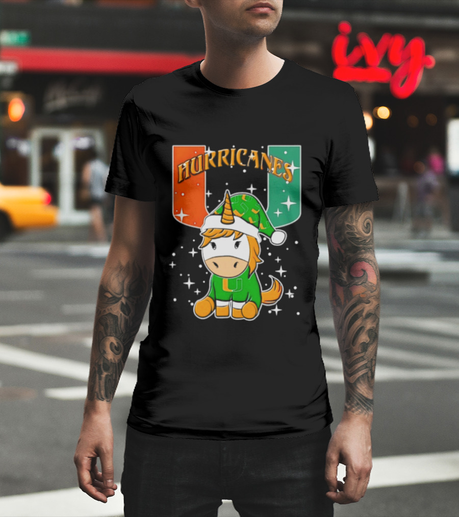 Unicorn Miami Hurricanes NCAA Christmas 2026 T-Shirt