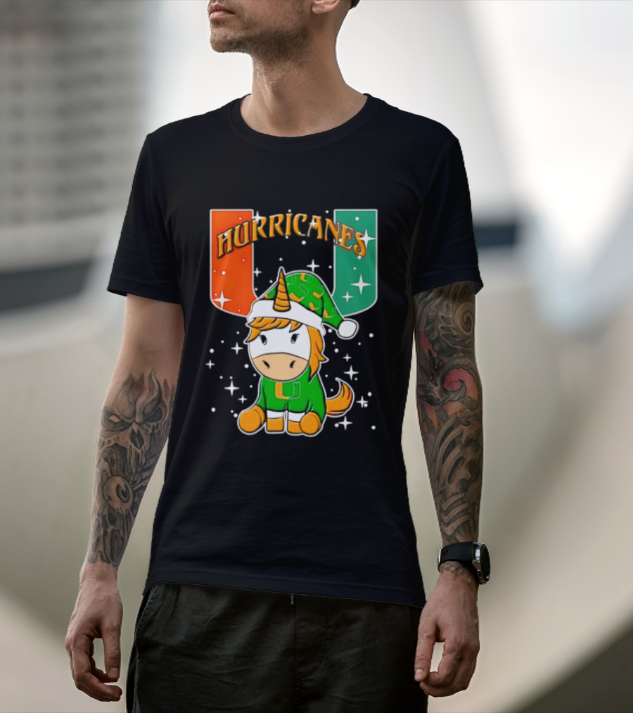 Unicorn Miami Hurricanes NCAA Christmas 2026 T-Shirt