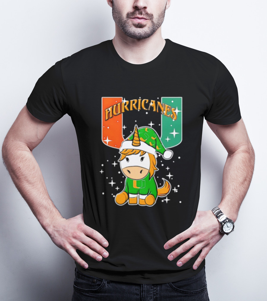 Unicorn Miami Hurricanes NCAA Christmas 2026 T-Shirt