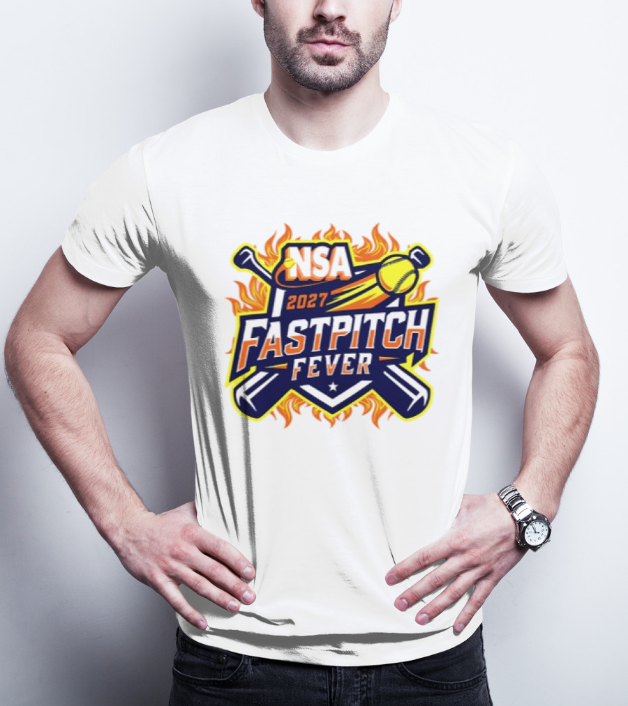 NSA 2027 Fastpitch Fever Tournament Softball Flames T-Shirt