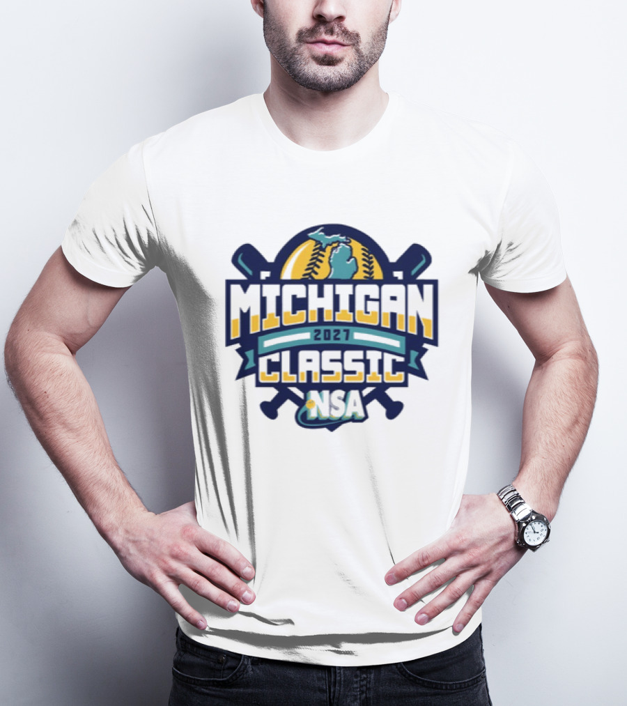 2027 Michigan Classic NSA Tournament Baseball Softball Michigan Map T-Shirt