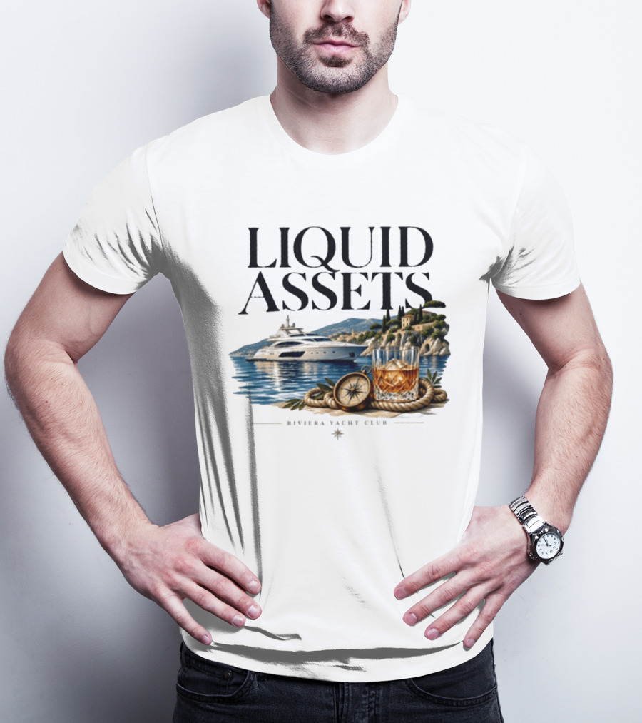 Liquid Assets Yacht Club Ferretti Custom Line Riviera Sailing T-Shirt
