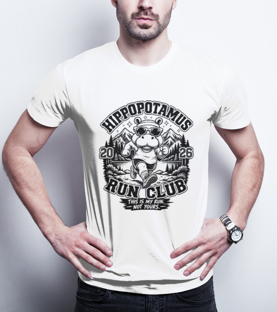 Hippopotamus Run Club 2026 Marathon Adventure T-Shirt