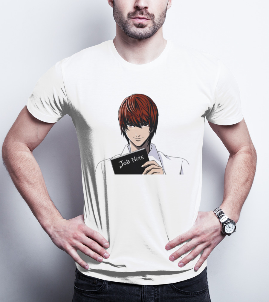 Job Note Parody Light Yagami Character Anime Manga T-Shirt