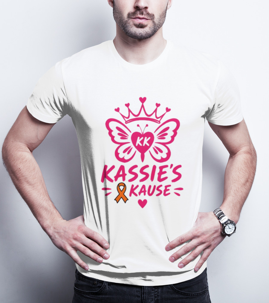 Kassie's Kause KK Butterfly Crown Orange Awareness Ribbon T-Shirt