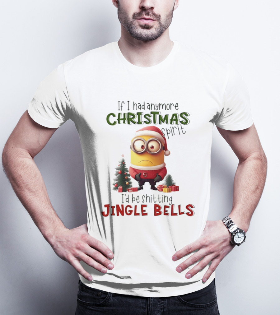 Minions Christmas Spirit Jingle Bells Funny Holiday T-Shirt