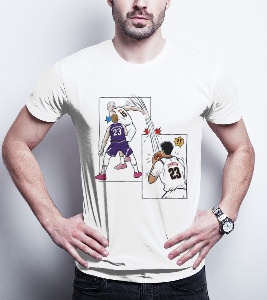Nikola Jokic Denver Nuggets NBA Comic Swanson 23 Basketball Action T-Shirt