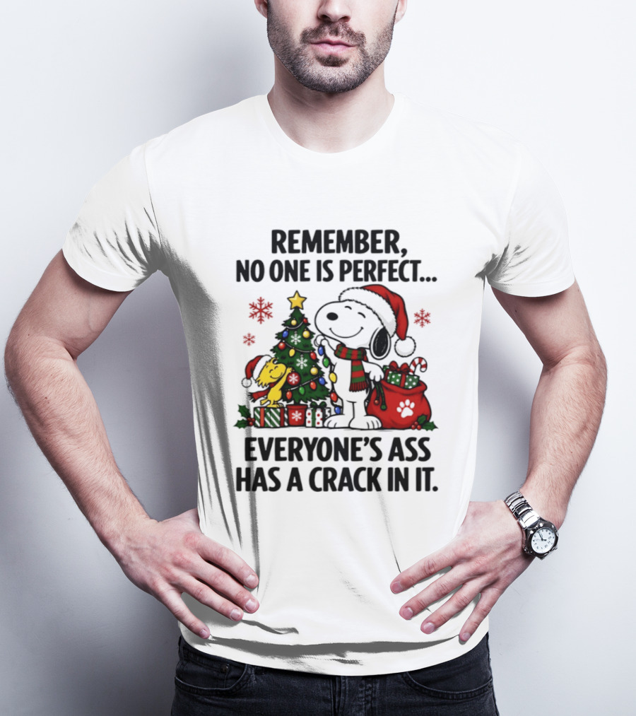 Snoopy Christmas 2026 No One Is Perfect Everyone's Ass Has A Crack In It T-Shirt