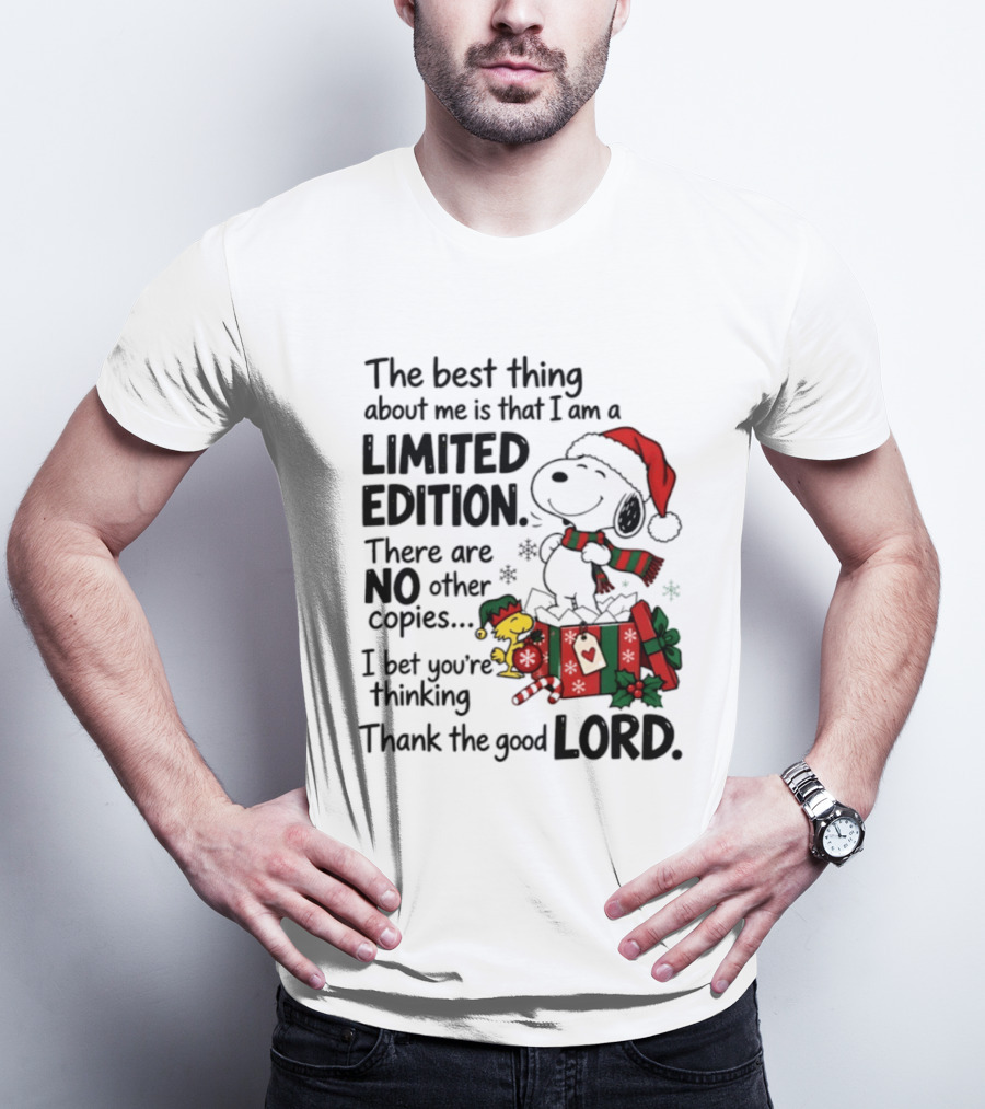 Snoopy Christmas Limited Edition Thank The Good Lord T-Shirt