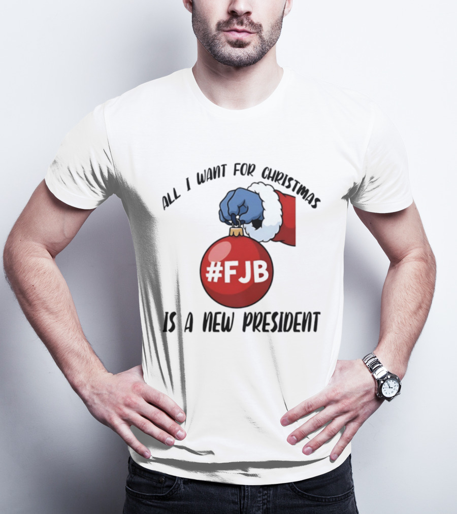 All I Want For Christmas Is A New President #FJB Stitch Santa T-Shirt