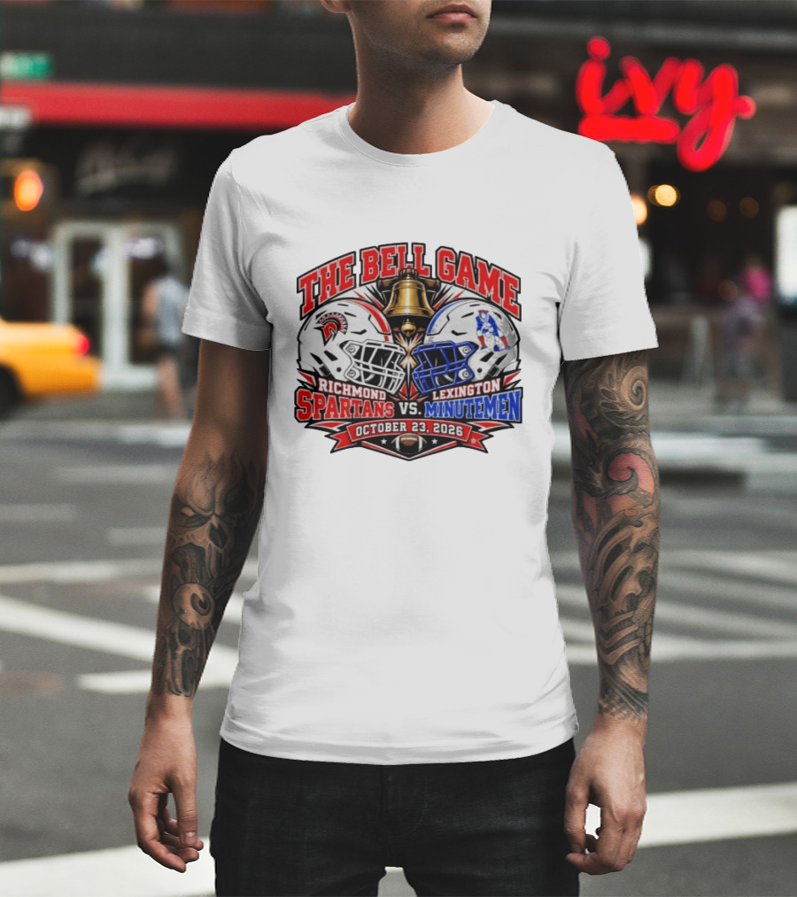 The Bell Game Richmond Spartans Vs Lexington Minutemen October 23 2026 Football Rivalry Matchup T-Shirt