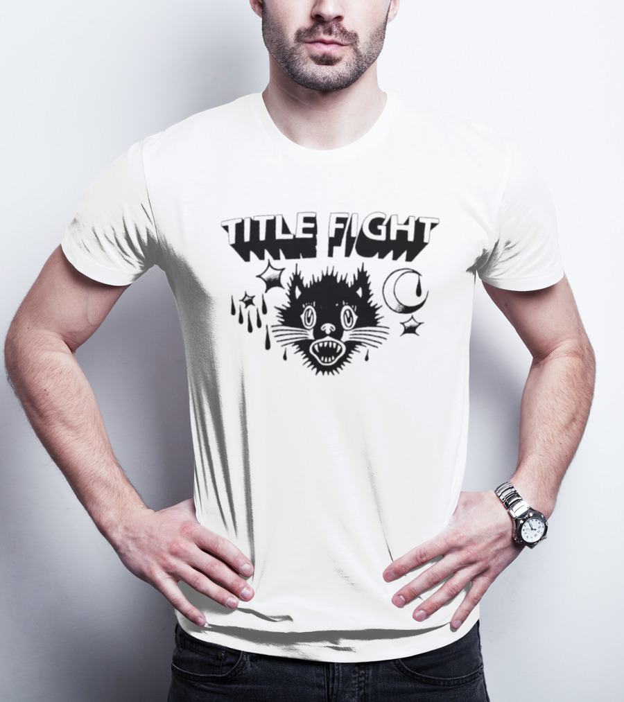 Title Fight Black Cat Stars Moon T-Shirt