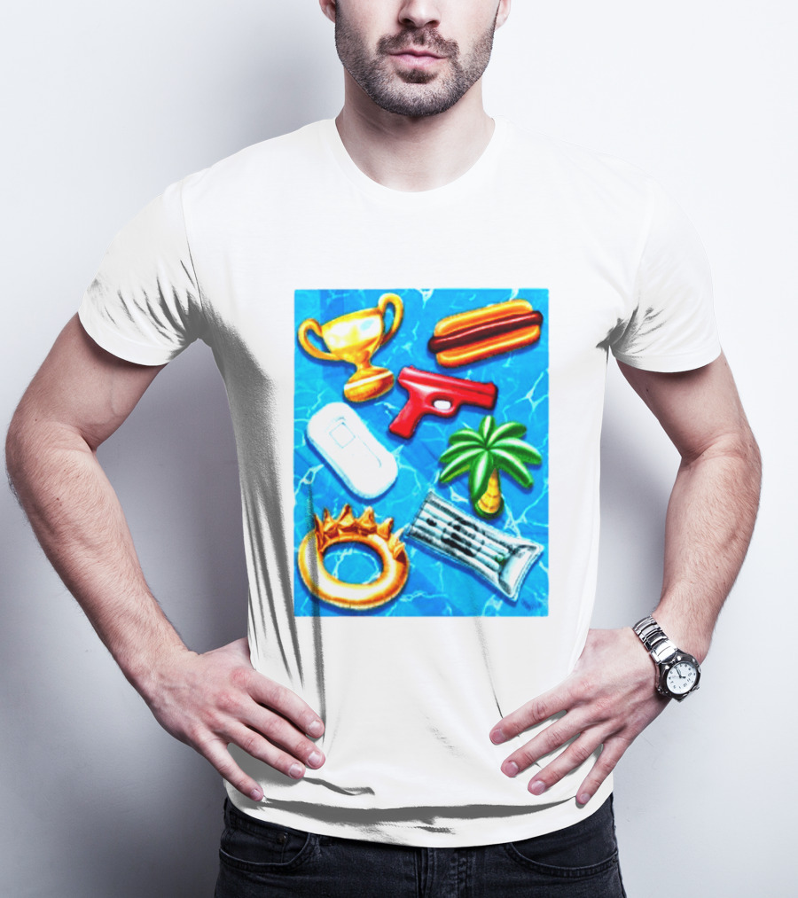 The Wynwood Walls Shop Store Leon Keer Trophy Hotdog Palm Gun Newspaper Seven Sins T-Shirt