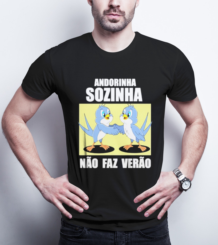 Andorinha Sozinha Não Faz Verão Handshake Birds T-Shirt