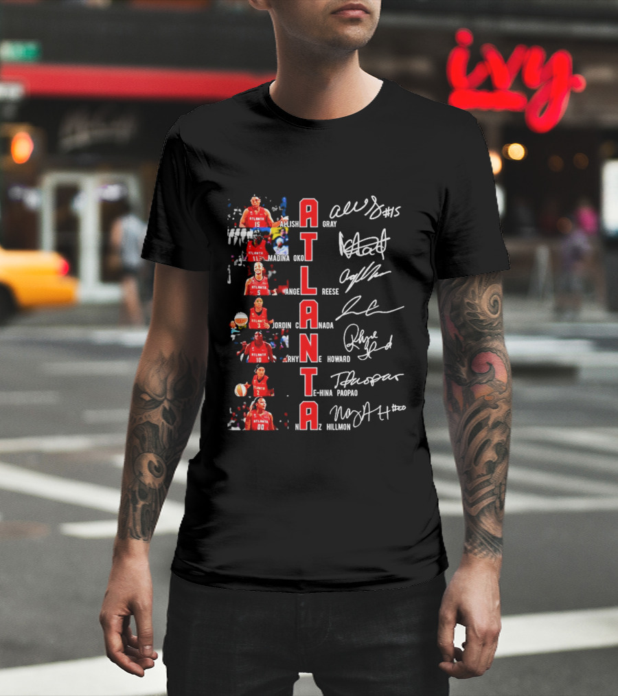 Atlanta Dream WNBA Players Autographs Vertical Basketball Atlanta T-Shirt