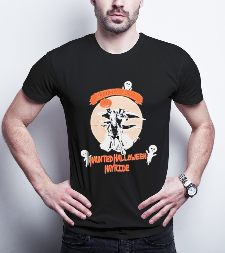 Barber's Point Haunted Halloween Hayride 2026 Pumpkin Ghosts T-Shirt