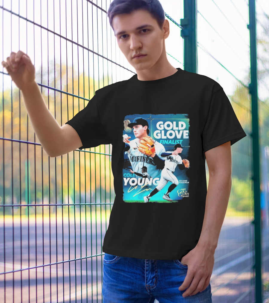 Cole Young Mariners Second Baseman Gold Glove Finalist T-Shirt