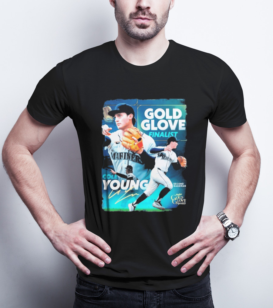 Cole Young Mariners Second Baseman Gold Glove Finalist T-Shirt