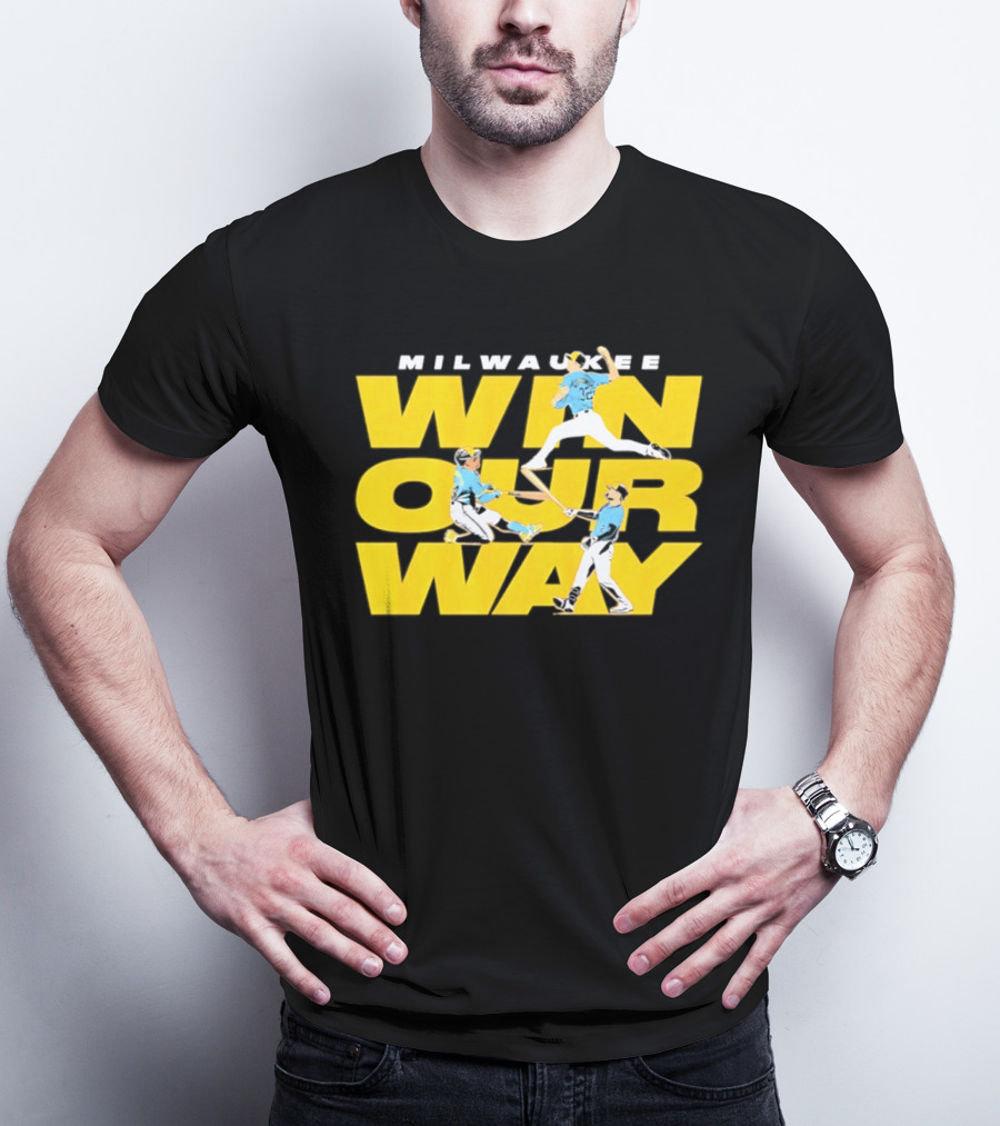 Milwaukee Win Our Way Baseball Stack T-Shirt
