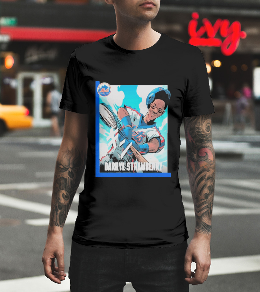 Darryl Strawberry NYC Mets Baseball Manga T-Shirt