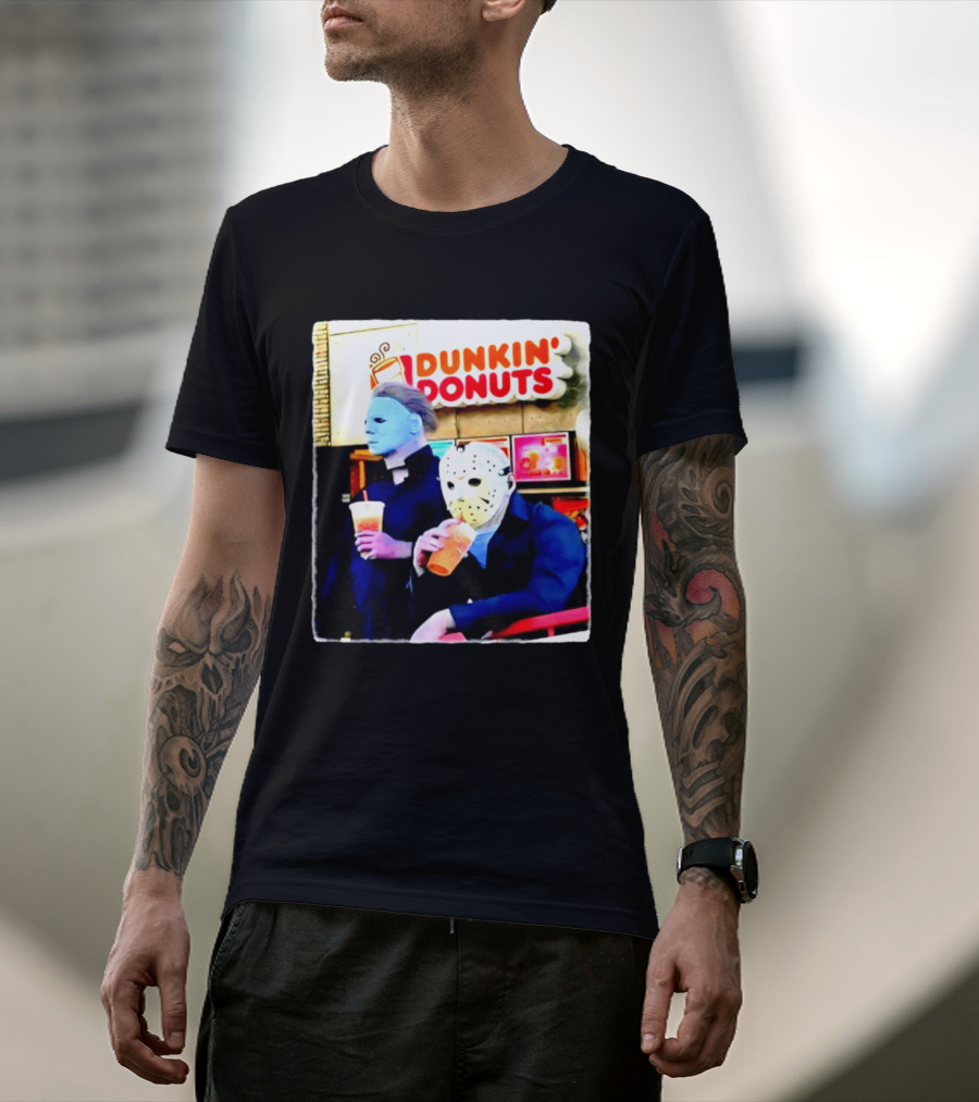 Dunkin Donuts Halloween 2026 Michael Myers Jason Voorhees Meme T-Shirt