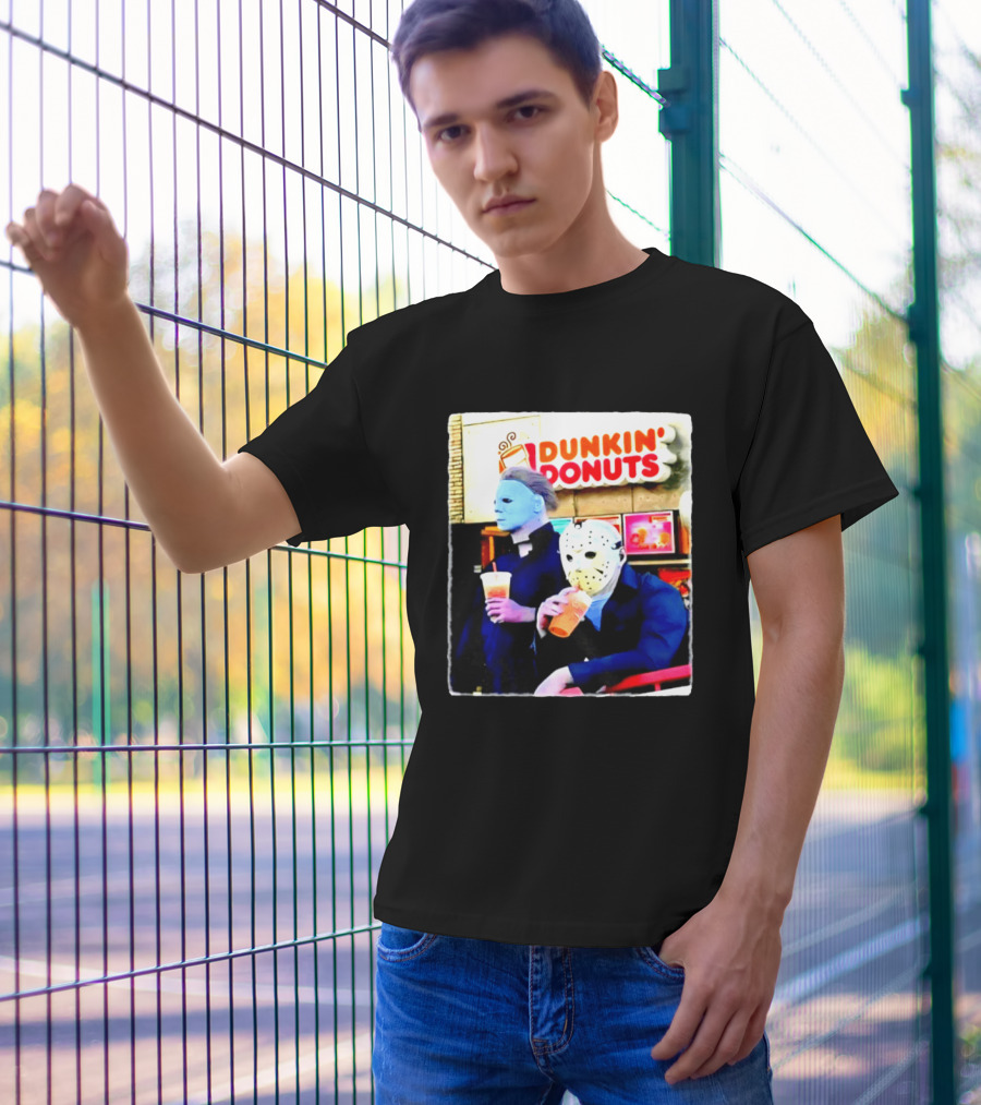 Dunkin Donuts Halloween 2026 Michael Myers Jason Voorhees Meme T-Shirt