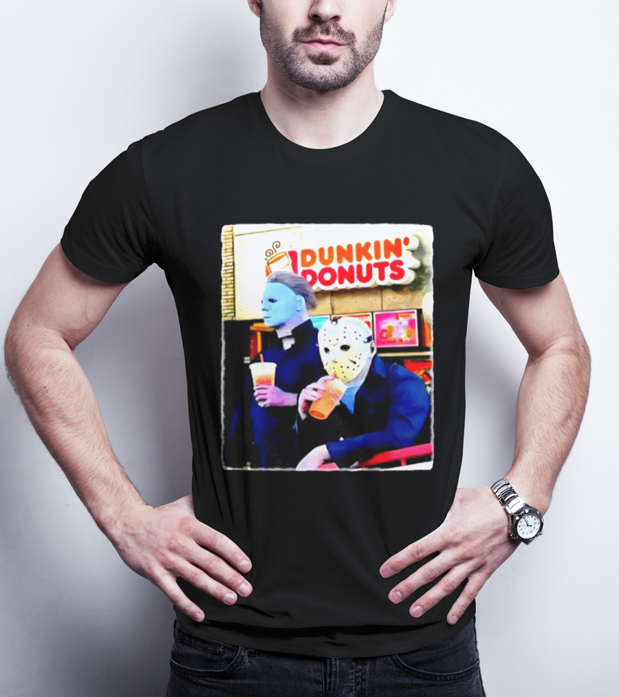 Dunkin Donuts Halloween 2026 Michael Myers Jason Voorhees Meme T-Shirt