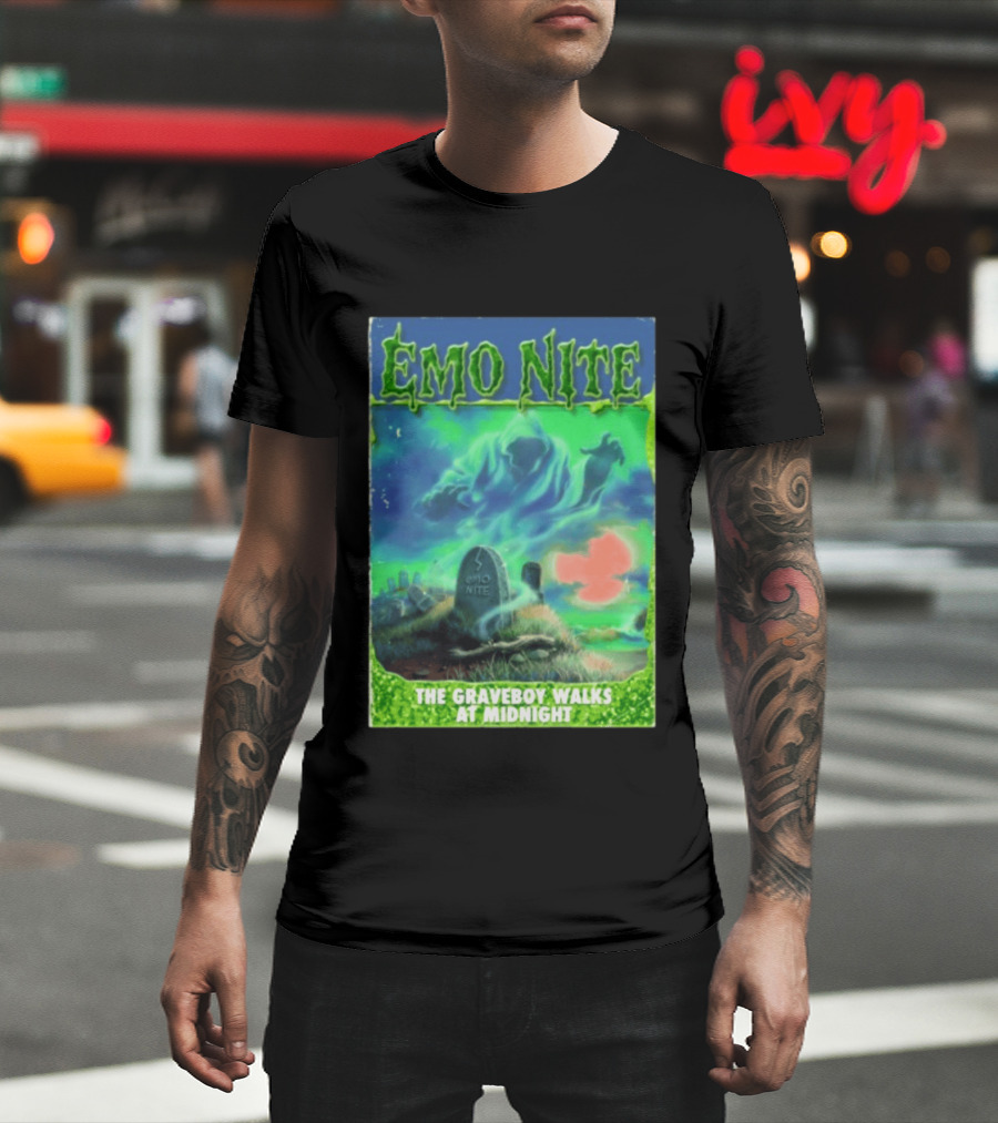 Emo Nite The Graveboy Walks At Midnight Goosebumps T-Shirt
