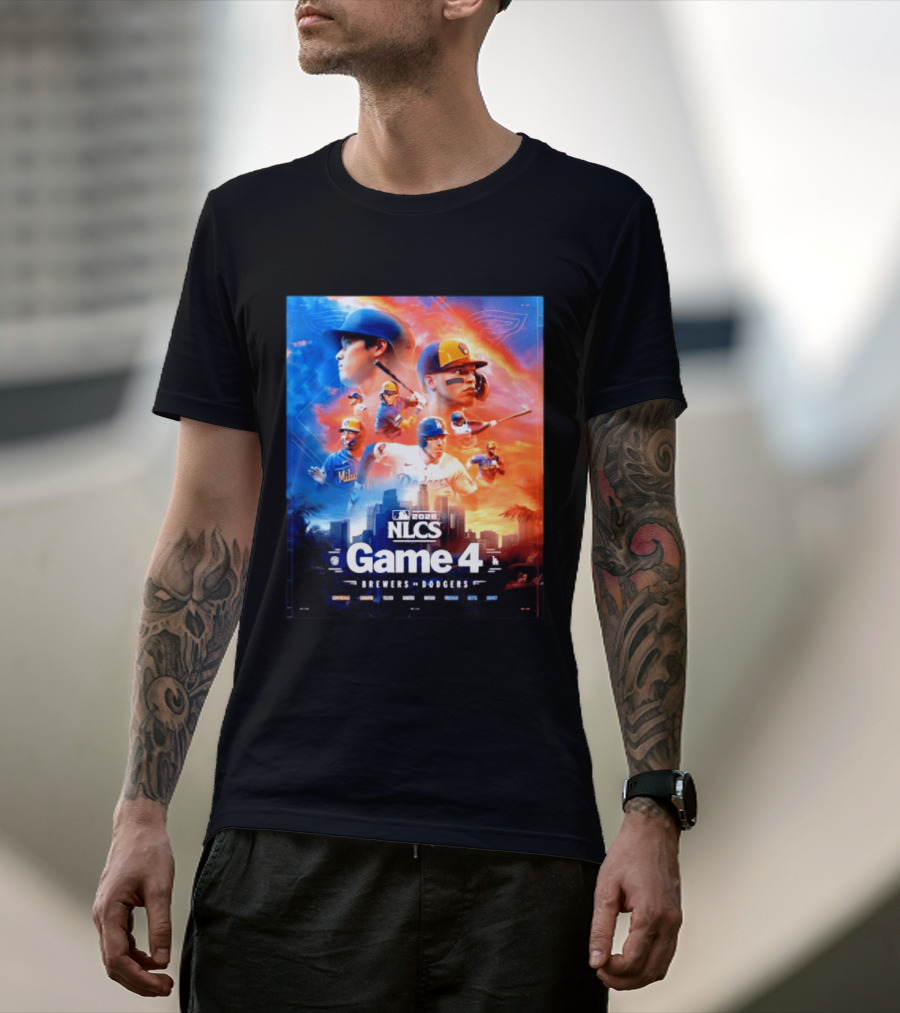 2026 NLCS Game 4 Milwaukee Brewers Vs Los Angeles Dodgers Baseball Matchup T-Shirt