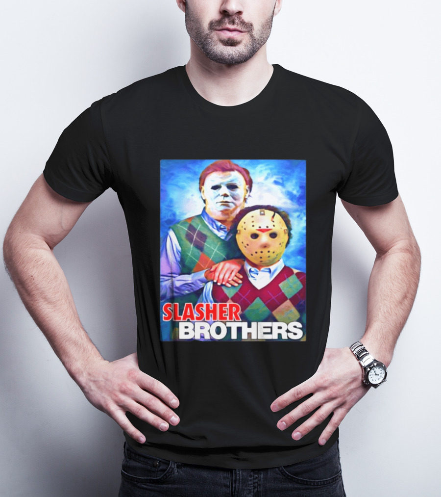 Slasher Brothers Michael Myers Jason Voorhees Halloween Meme 2026 T-Shirt